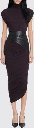Andamane Mini-robe fourreau asym&eacute;trique en jersey &agrave; col roul&eacute;