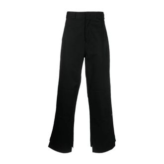 Palm Angels Schwarze Baumwollhose mit Logo-Detail - - Trousers - Herren - Schwarzk - L