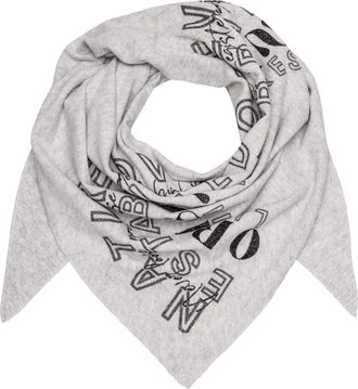 soccx Damen Dreieckstuch aus Flauschstrick mit Glitter Print Grey Melange, None