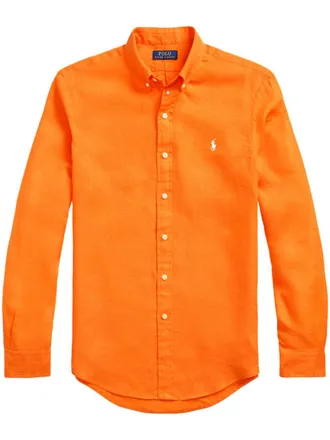 Polo Ralph Lauren Leinenhemd mit Polo Pony - Orange