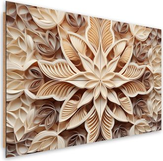 Feeby Bilder Mandala Blume Orientalisch 30x20 cm 1 tlg Schlafzimmer Modern Deco Panel MDF Kunstdruck Wand Bild Wanddeko Design Wohnzimmer Büro Flur Hotel Sp