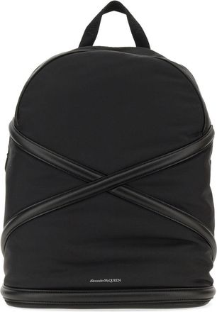 Alexander McQueen Mens Backpack Harness Black Nylon Backpacks