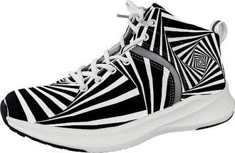 Generic Chaussures de course pour hommes baskets noires et blanches, semelle en caoutchouc respirant confortable chaussures de mode, Multicolore, 9 US