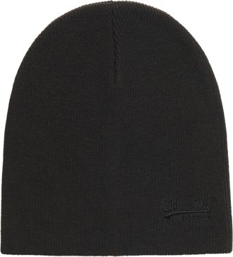 Superdry Herren Essential Beaniemütze aus Strickgewebe mit Logo Schwarz 1SIZE