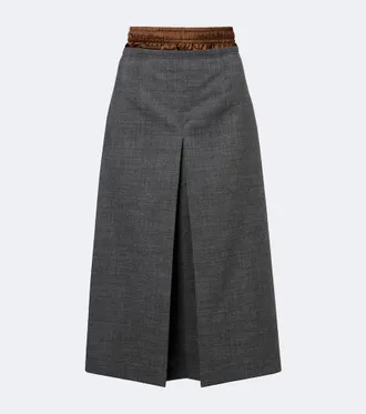 Prada Jupe midi en laine