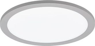 Eglo LED Deckenlampe Sarsina, Deckenleuchte dimmbar, Alu in graualuminium, Kunststoff in weiss neutralweiß