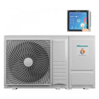 Hisense Hi-Therma AHZ-080HCDS1 11 kW R32 reversible Monoblock-Luft-Wasser-W&auml;rmepumpe mit Einzell&uuml;fter und HSXM-FE01 Touch-Kabelfernbedienung zum