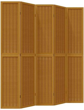vidaXL 5-tlg. Raumteiler Braun Massivholz Paulownia Vidaxl