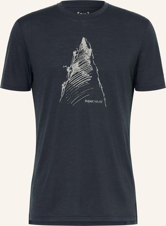 super.natural Funktionsshirt Ascenders Mit Merinowolle blau