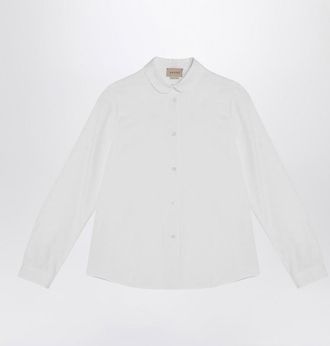 Gucci White Oxford cotton shirt with GG pattern