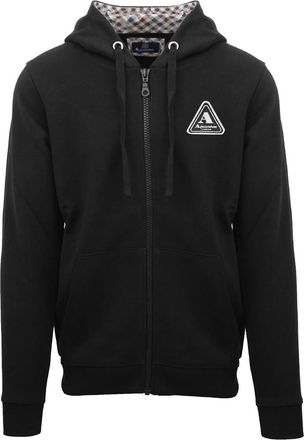 Aquascutum Active Hoodie mit durchgehendem Rei&szlig;verschluss f&uuml;r Herren (Samtschwarz)