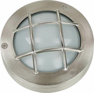 Licht-Erlebnisse Licht-erlebnisse - Außenwandlampe rund ø 14 cm G9 IP64 Hof Garten Glas Messing massiv Maritim Wandleuchte außen