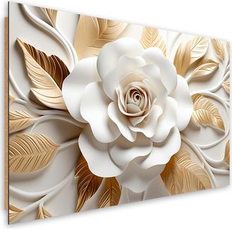 Feeby Wandbild Blumen 3D Blumenmotiv 60x40 cm 1 tlg Schlafzimmer Modern Deco Panel MDF Kunstdruck Wand Bild Wanddeko Design Wohnzimmer Büro Flur Hotel Spa N