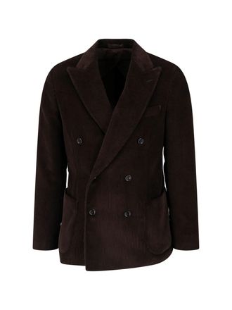 Lardini Double-Breasted Velvet Blazer