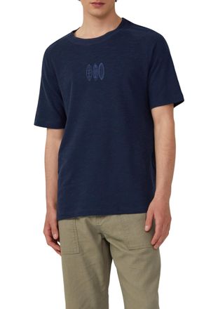 s.Oliver Raglan-T-Shirt mit Flammgarnstruktur und Stickerei