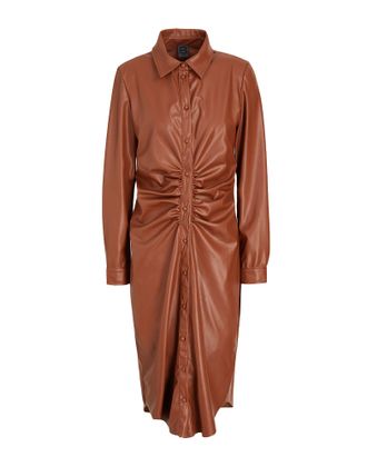 8 by YOOX GATHERED MIDI CHEMISIER DRESS