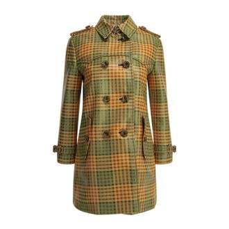 Burberry Trench &agrave; carreaux Summerside - Femme - Manteaux - Jaune - Taille: 36 FR