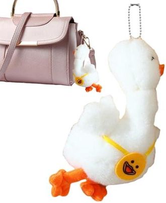Generic Porte-cl&eacute;s en forme de canard - Sac &agrave; dos avec pendentif en forme de canard - Jouet en peluche - Porte-cl&eacute;s &agrave; suspendre en peluche pour filles et gar&ccedil;