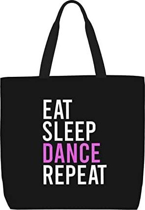 Generic Sac De Courses Manger, Dormir, Danser, R&eacute;p&eacute;ter Sac &Agrave; Bandouli&egrave;re En Toile Avec Poign&eacute;es Lavables Sacs &Agrave; Main, Pour Voyage, Femmes, Shopping, Tous Les 