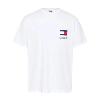 Tommy Hilfiger Homme, Tops, Blanc, Taille: 2XL T-shirt Fantaisie Amusant avec Détails Visuels Frais
