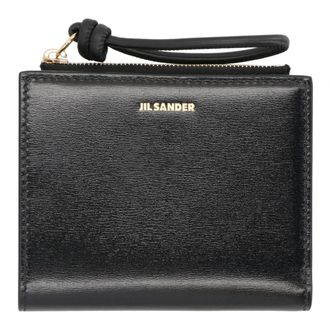 Jil Sander Kleine Lederbrieftasche mit Druckknopfverschluss - - Accessories - Damen - Schwarzk - ONE SIZE