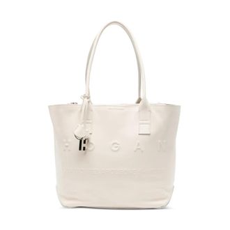 Hogan Femme, Sacs, Beige, Taille: ONE Size Script Shopping Bag Small