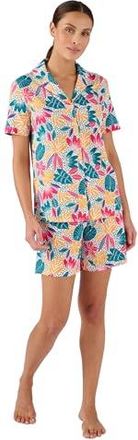 Damart Pyjashort en Maille Jersey Pur Coton Femme Bleu Imprim&eacute; Taille 46-48 (L)