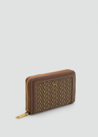 Mango Mittelgro&szlig;e Geldb&ouml;rse mit Logo-Jacquard schokolade - Damen - Einheitsgr&ouml;&szlig;e - MANGO
