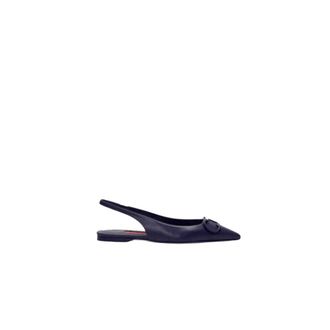 Carolina Herrera Femme, Chaussures, Bleu, Taille: 38 EU Initials Insignia Flat Slingback