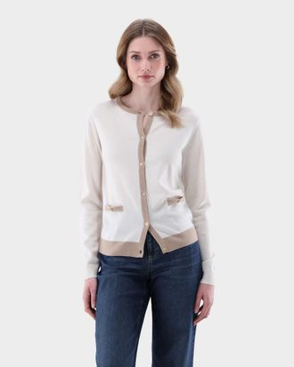 van Laack Strickjacke aus Kaschmir mit Kontrasten