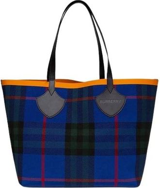 Burberry Gro&szlig;e Giant Check Wende-Tragetasche - - Bags - Damen - Blau - ONE SIZE