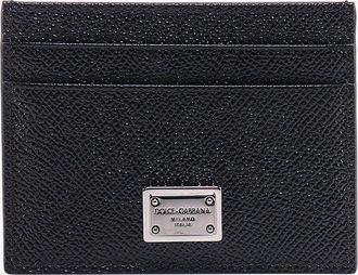 Dolce & Gabbana Leather card holder with metal logo tag - DOLCE & GABBANA - gender_Man