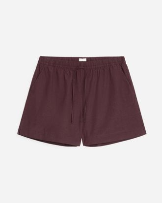 Arket Popeline-Shorts Mit Kordelzug -Braun
