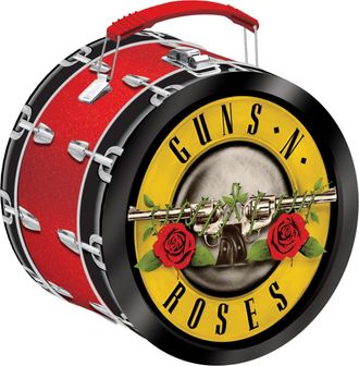 Aquarius Guns N Roses Fun Box in Trommelform, stabile Blech-Aufbewahrungsbox mit Kunststoffgriff und geprägter Frontabdeckung, offizielles Lizenzprodukt von Gu