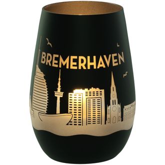 Goodtimes Windlicht Bremerhaven Skyline (Schwarz & Silber)