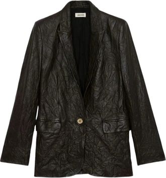 Zadig&Voltaire Blazer Valse froiss&eacute; - Femme - Vestes - Noir - Taille: 38 FR
