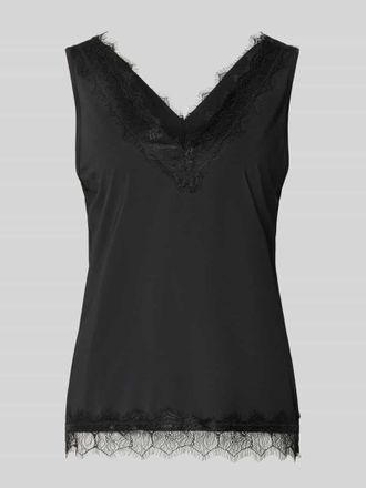 Freequent Tr&auml;gertop aus Satin mit Spitzenbesatz Modell Bicco