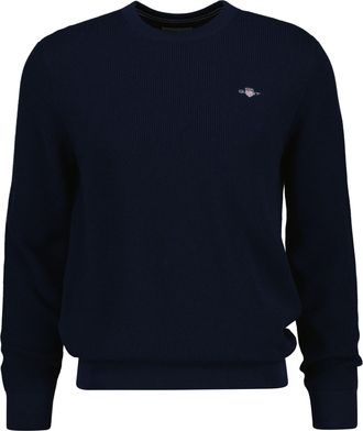 GANT Micro Textured Cotton C-Neck Strickpullover