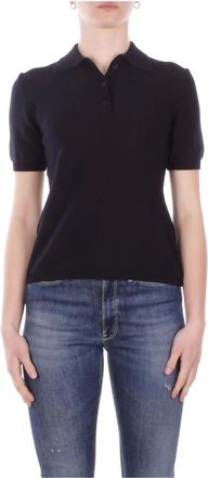 Max Mara Femme, Tops, Bleu, Taille: 40 FR Pull Polo Boutonn&eacute;