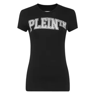 Philipp Plein Femme, Tops, Noir, Taille: 40 FR T-shirt Pure avec Cristaux