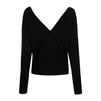 Federica Tosi Tiefer V-Ausschnitt Pullover - - Knitwear - Damen - Schwarzk - XS