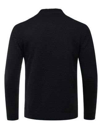 AlltheMen Strickpullover Herren Grobstrick Pullover Troyer mit Rei&szlig;verschluss Winterpullover