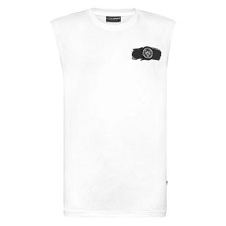 Plein Sport Homme, Tops, Blanc, Taille: 2XL T-Shirt Col Rond