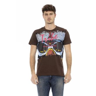 Trussardi Homme, Tops, Brun, Taille: 3XL T-shirt décontracté à col rond