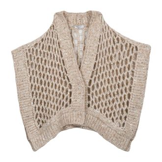 PESERICO Gilet Traforato - Femme - Pulls - Beige - Taille: 36 FR