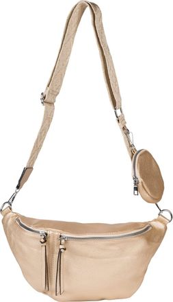 styleBREAKER Damen Halbmond Crossbody Schultertaschen Set 3-Teilig, Schultergurt mit Muster, Schl&uuml;sselanh&auml;nger, B&ouml;rse 02012398, Farbe:Gold