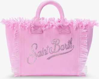 MC2 Saint Barth Colette canvas shoulder bag with rhinestone logo on the front - MC2 SAINT BARTH - gender_Woman