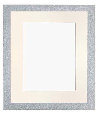 Frames by Post Glitz Bilderrahmen mit elfenbeinfarbenem Passepartout, Kunststoffglas, 40,6 x 30,5 cm, Bildgröße 30,5 x 25,4 cm, Weiß