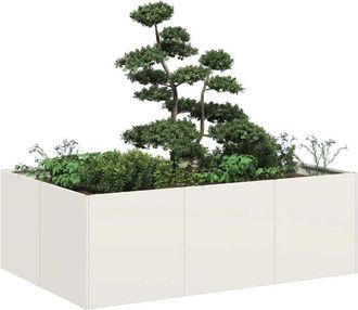 vidaXL Jardini&egrave;re blanc 120x80x40 cm acier vidaXL