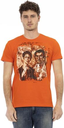 Trussardi Homme, Tops, Orange, Taille: M T-shirt Col Rond Manches Courtes